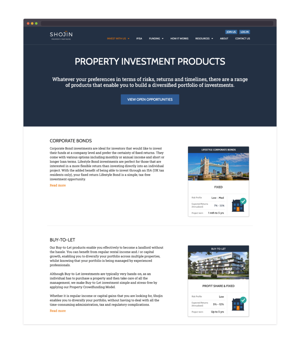 Shojin — property investment platform | JustCoded