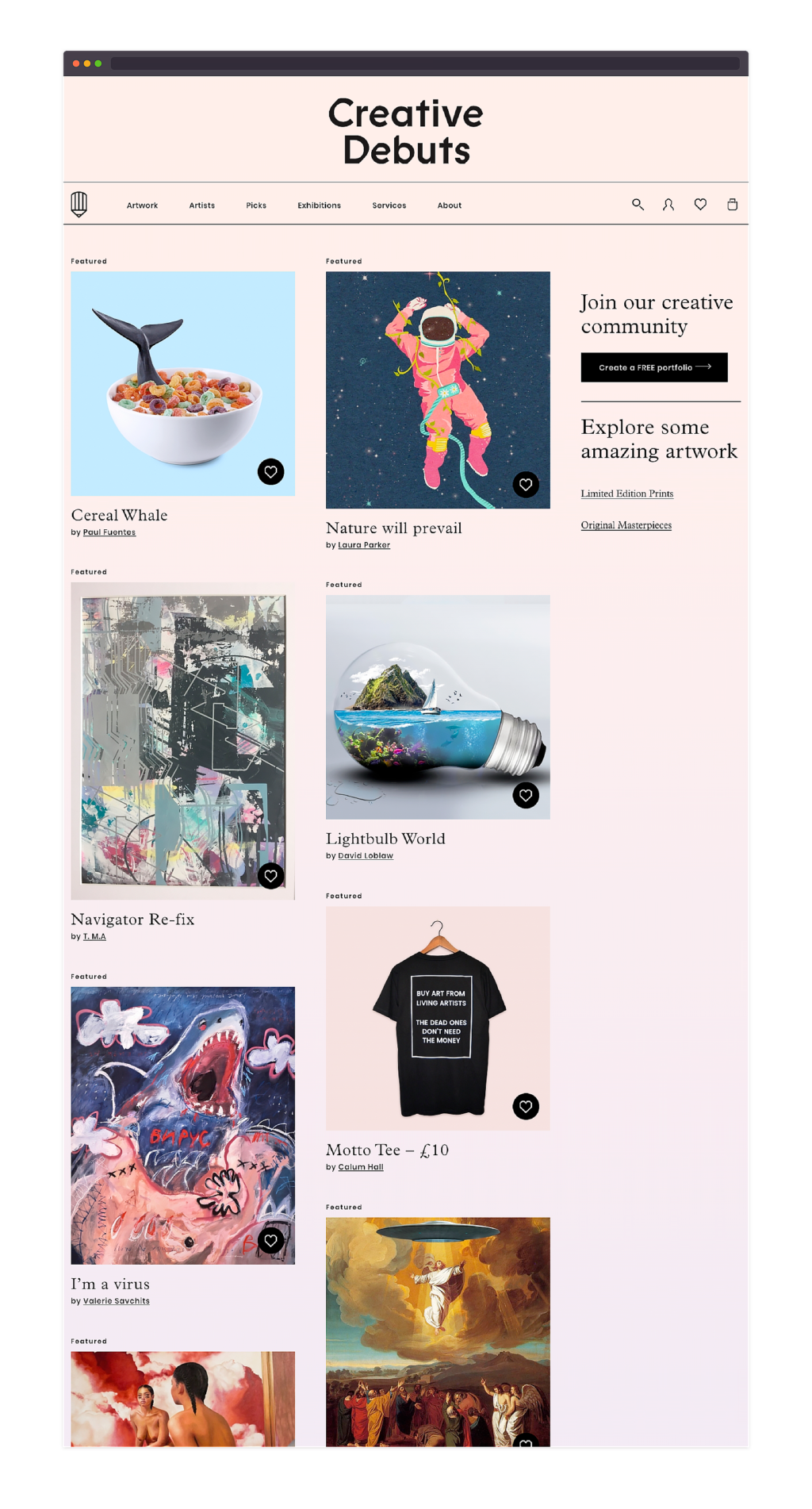 Creative Debuts — platform for emerging artists and designers | JustCoded