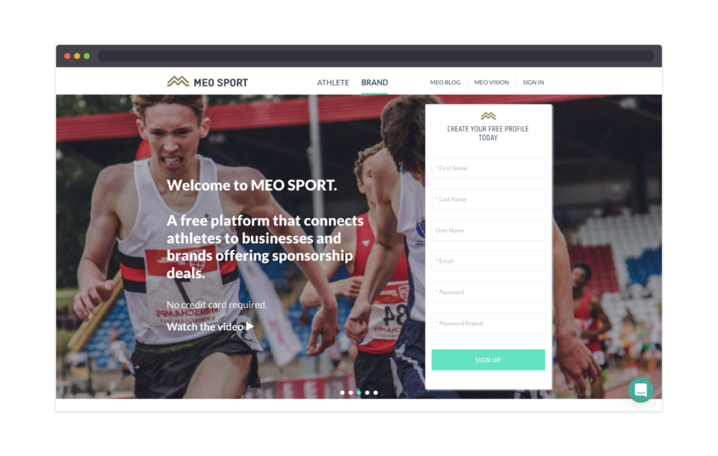 MEO Sport — matchmaking platform for athletes and brands | JustCoded